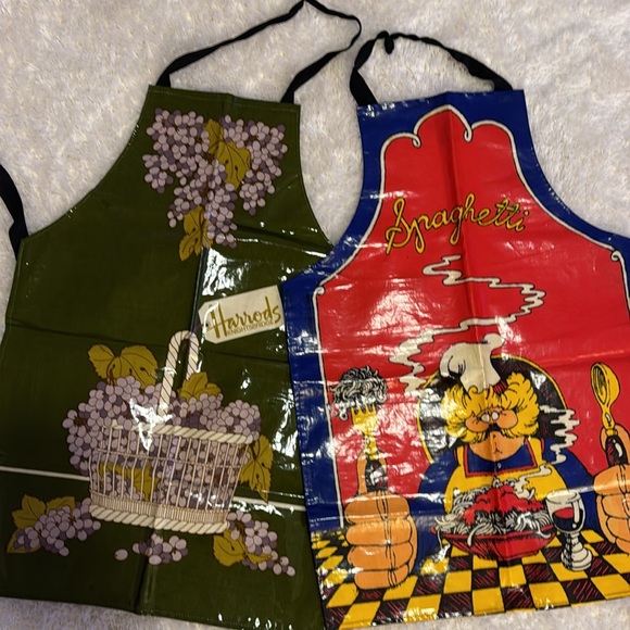 Handmade | Kitchen | Vintage Harrods Spaghetti Pop Art Pvc Aprons Made ...